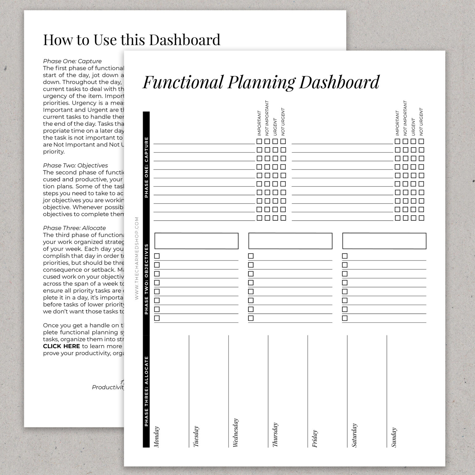 Functional Planning Dashboard - The Charmed Shop