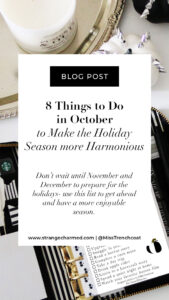 8 Things to Do in October to Make the Holiday Season more Harmonious ...